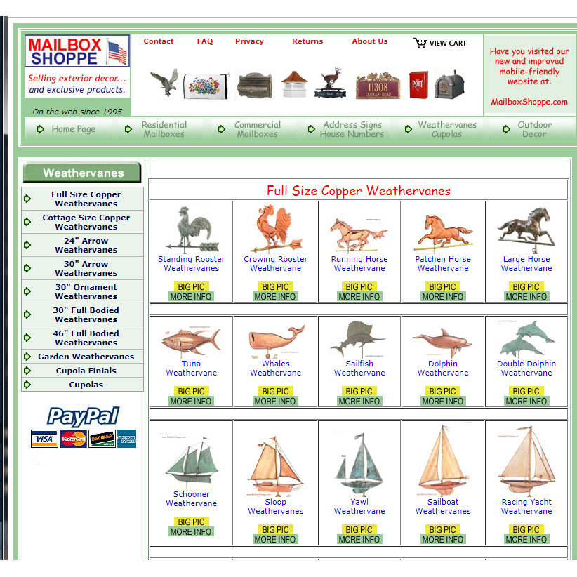 Weathervanes - Mailbox Shoppe